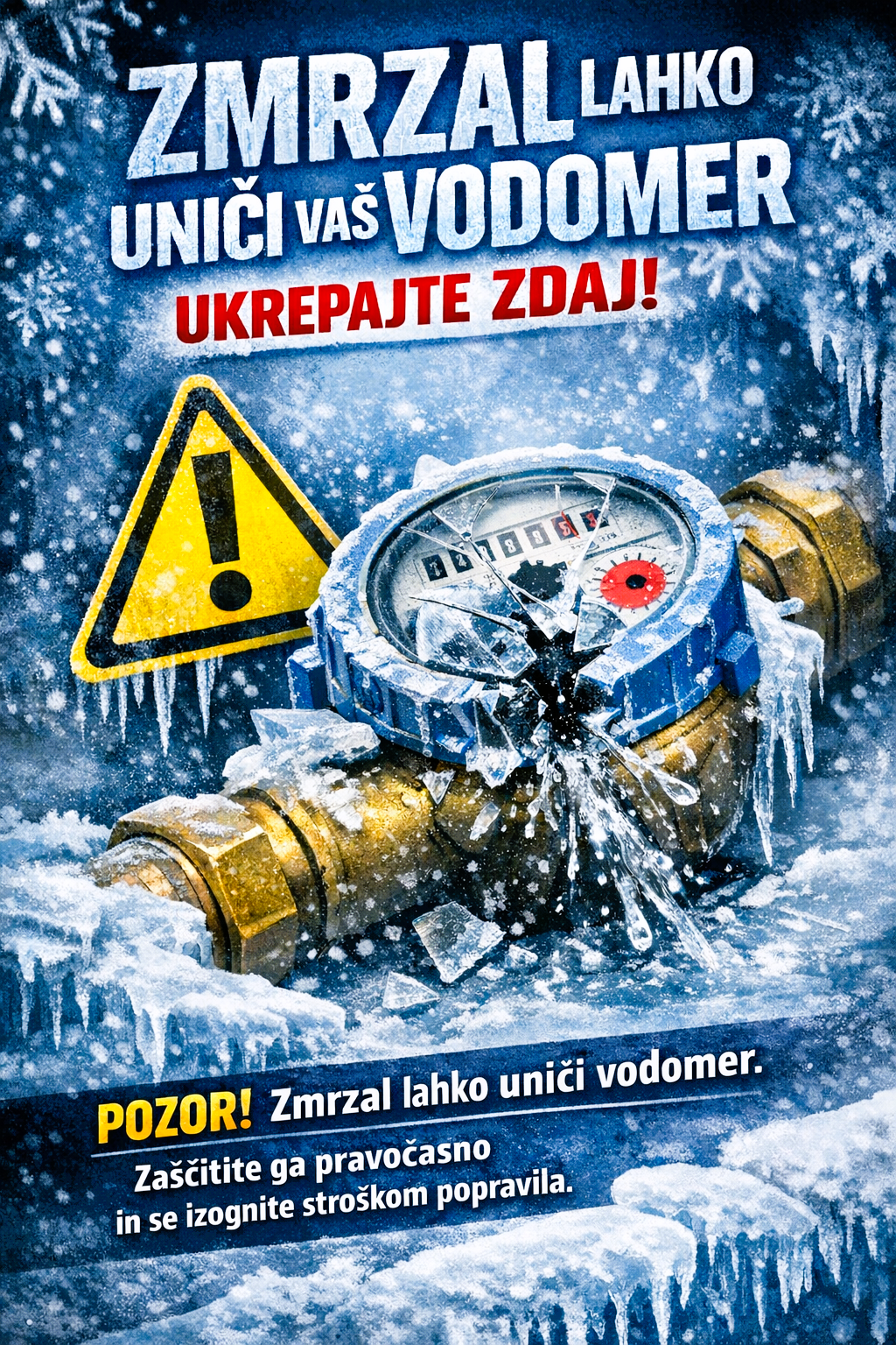 ZMRZAL LAHKO UNIČI VAŠ VODOMER - UKREPAJTE PRAVČASNO